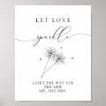ASHER Calligraphy Wedding Sparkler Send Off Poster | Zazzle