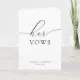 ASHER Elegant Calligraphy Her Wedding Vows Card | Zazzle