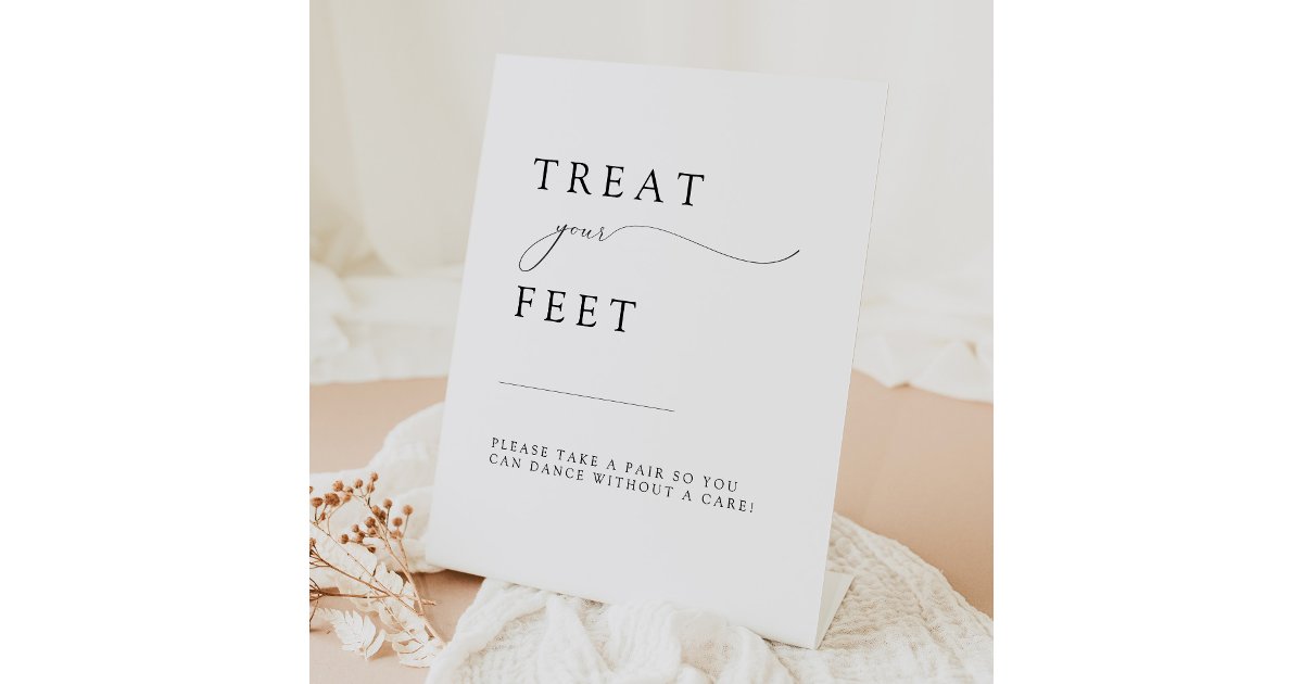 ASHER Elegant Calligraphy Wedding Flip Flop Pedestal Sign | Zazzle