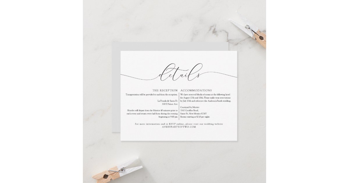 ASHER Modern Elegant Calligraphy Script Details Invitation | Zazzle
