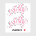 Ashlyn Decorative Name in Pink x2 Sticker | Zazzle