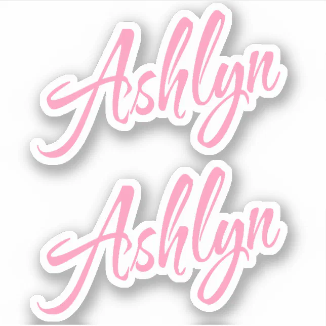 Ashlyn Decorative Name in Pink x2 Sticker | Zazzle
