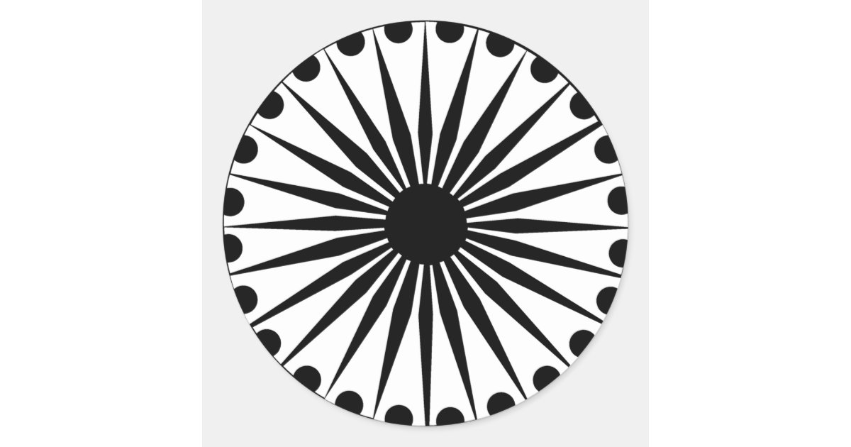 Ashoka Chakra Classic Round Sticker | Zazzle