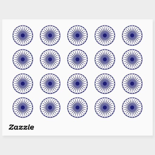 Ashoka Chakra, India flag Classic Round Sticker | Zazzle