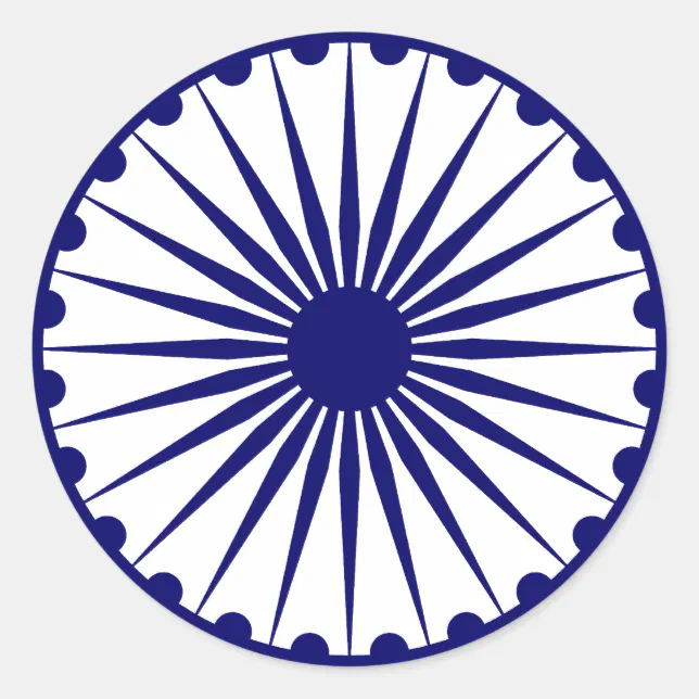 Ashoka Chakra, India flag Classic Round Sticker | Zazzle