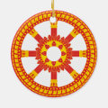 Ashtamangala Symbol Dharmachakra Wheel of Dharma Ceramic Ornament | Zazzle