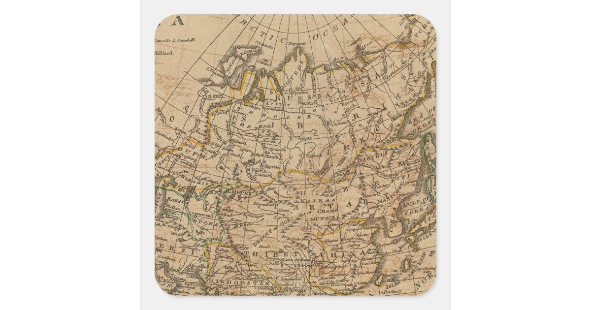Asia 24 square sticker | Zazzle