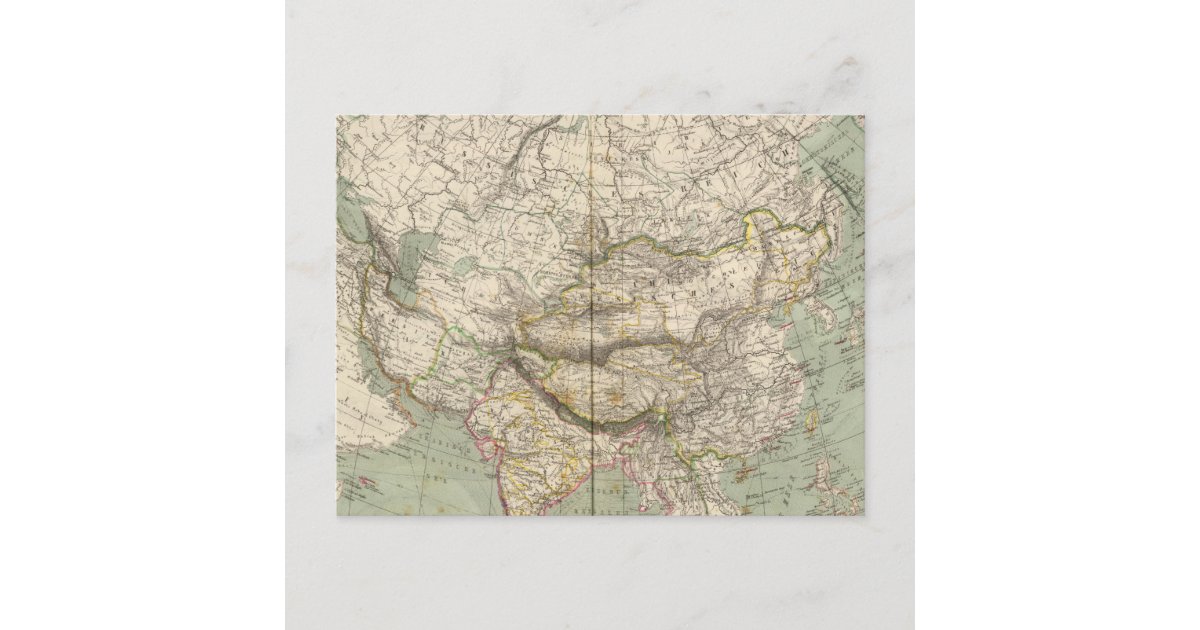 Asia Atlas Map showing political divisions Postcard | Zazzle