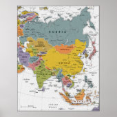 Asia Map Poster | Zazzle