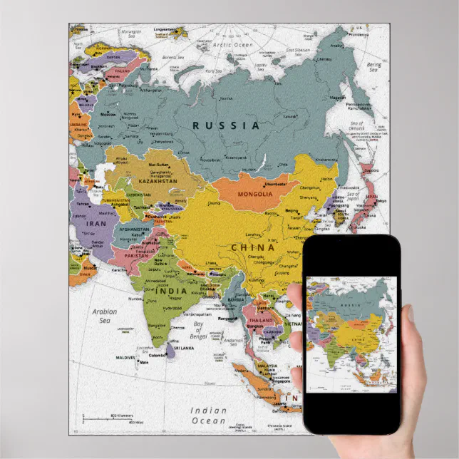Asia Map Poster | Zazzle