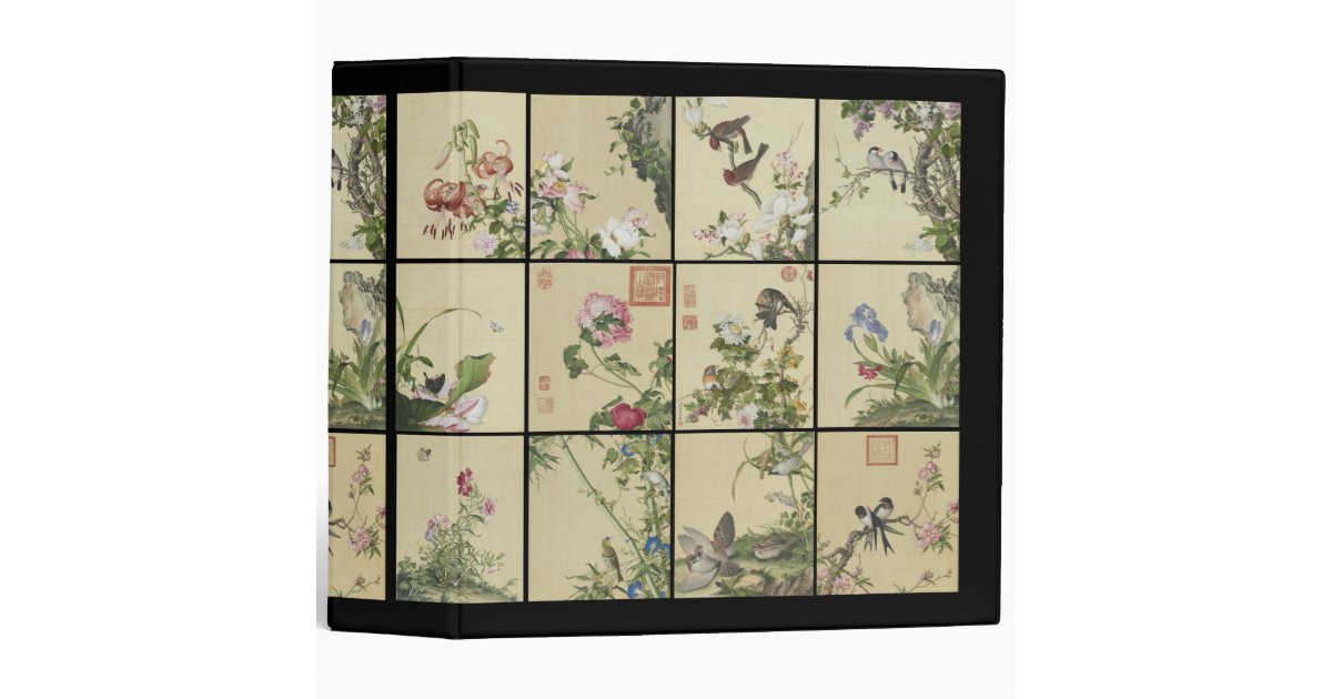 Asian Bamboo Birds Flowers Wildlife Avery Binder | Zazzle