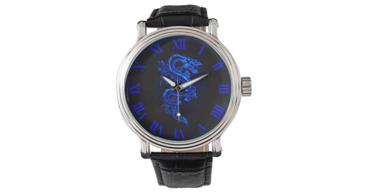 Asian Blue Dragon Wrist Watch | Zazzle
