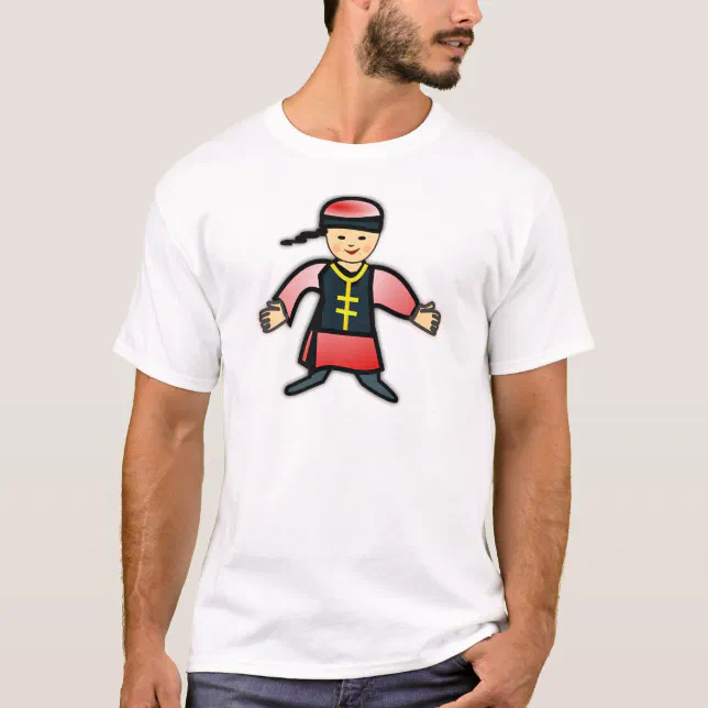 Asian Boy in Traditional Chinese Clothing Cartoon T-Shirt | Zazzle