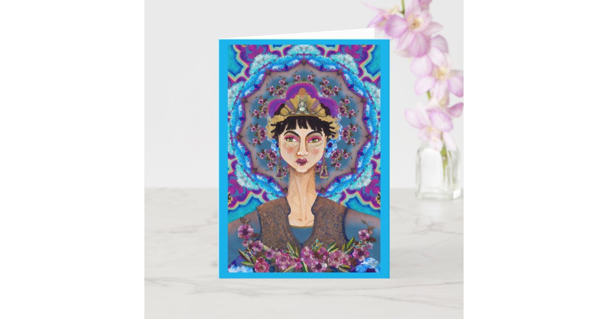 Asian Buddhist Goddess Empress Luz Blank Card | Zazzle