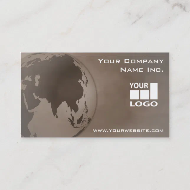 Asian Corporate World Map Add Your Logo Business Card | Zazzle