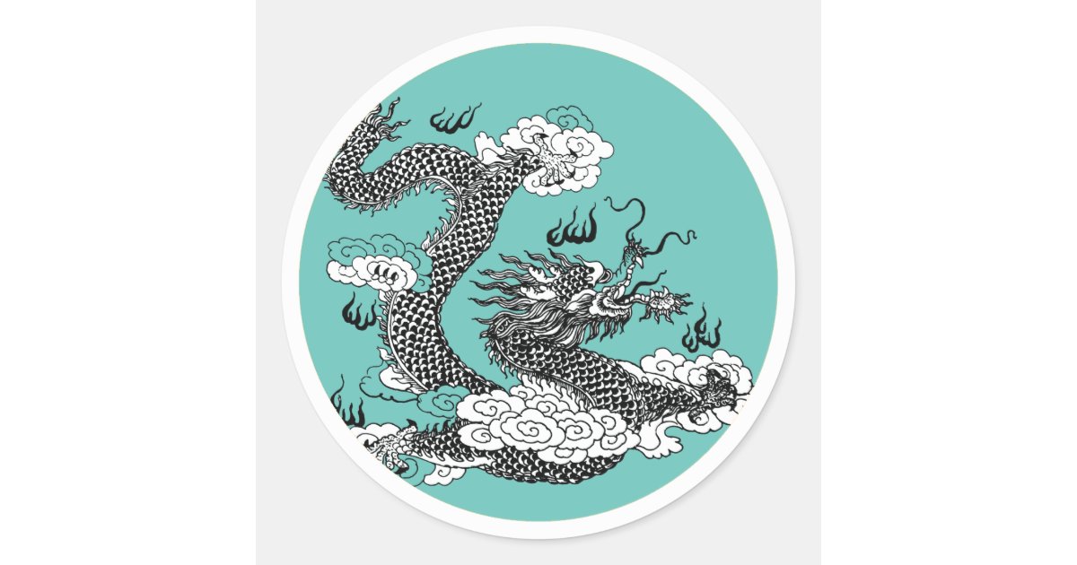 Asian Dragon Classic Round Sticker | Zazzle