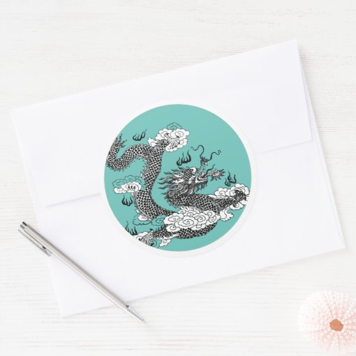 Asian Dragon Classic Round Sticker | Zazzle