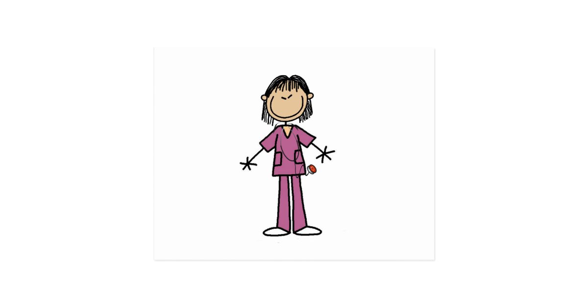 Asian Female Stick Figure Nurse Postcard | Zazzle.com