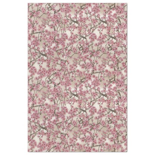 Asian Pink Cherry Blossoms Tissue Paper | Zazzle