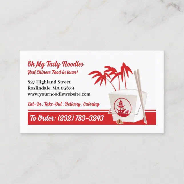 Asian Restaurant Business Card | Zazzle