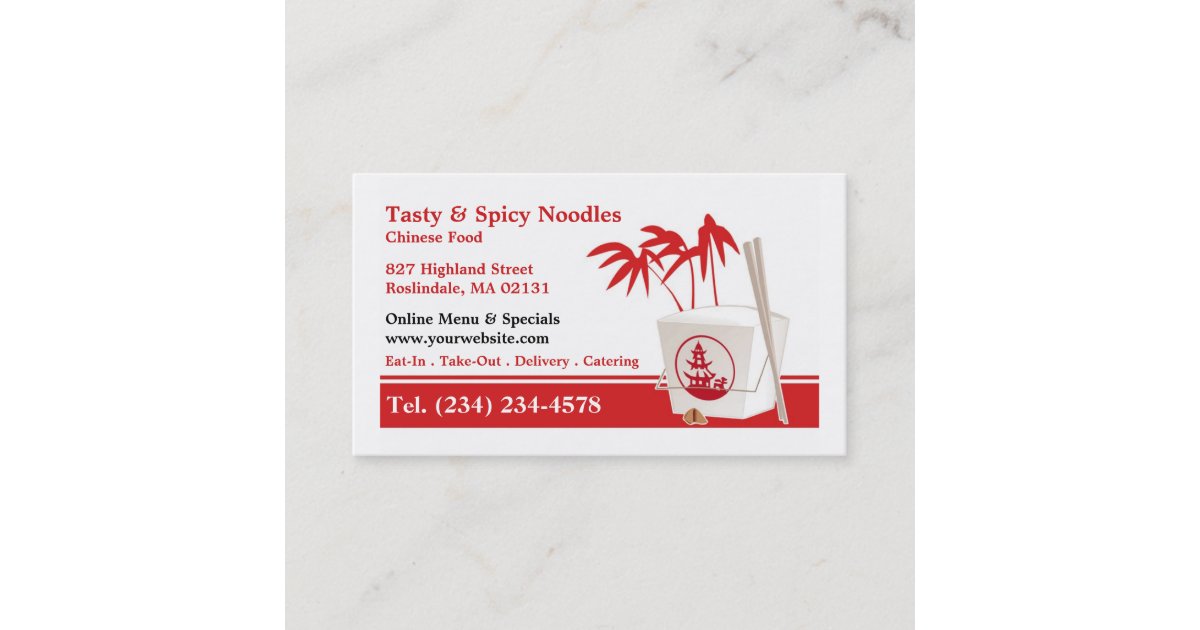 Asian Restaurant Business Card | Zazzle.com