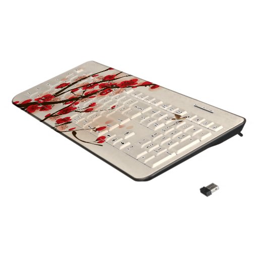 Asian Style Painting, Plum Blossom in Spring Wireless Keyboard | Zazzle