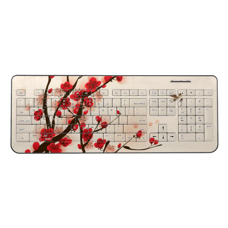 Asian Style Painting, Plum Blossom in Spring Wireless Keyboard | Zazzle