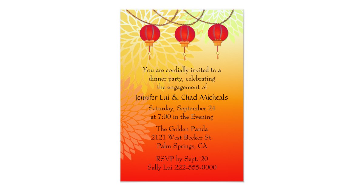 Asian Themed Engagement Party Invitation | Zazzle.com