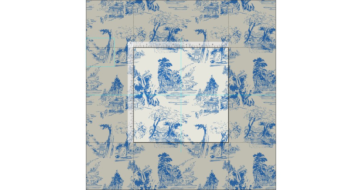 Asian Toile Fabric | Zazzle