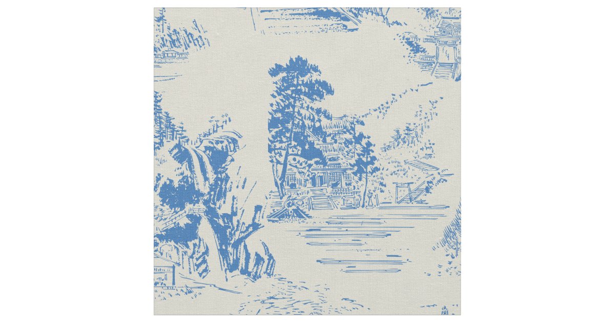 Asian Toile Fabric | Zazzle