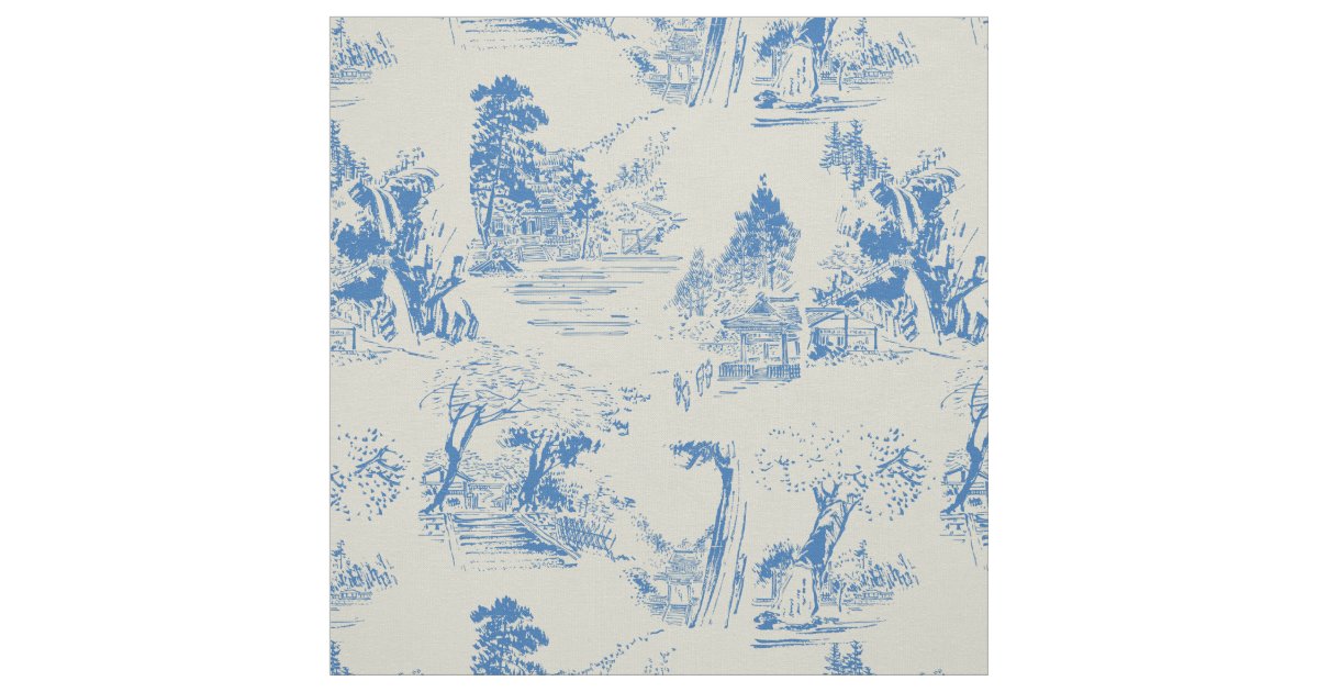 Asian Toile Fabric | Zazzle