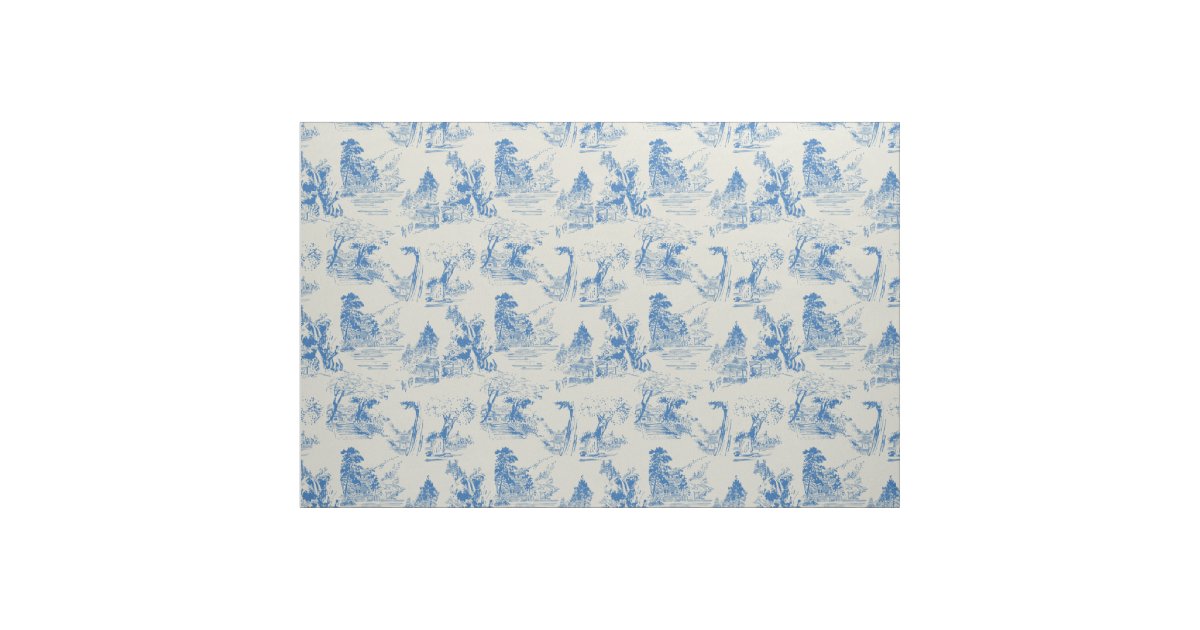 Asian Toile Fabric | Zazzle