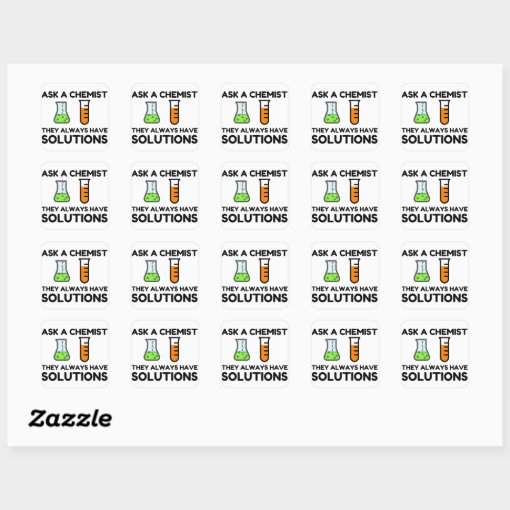 Ask A Chemist Square Sticker | Zazzle