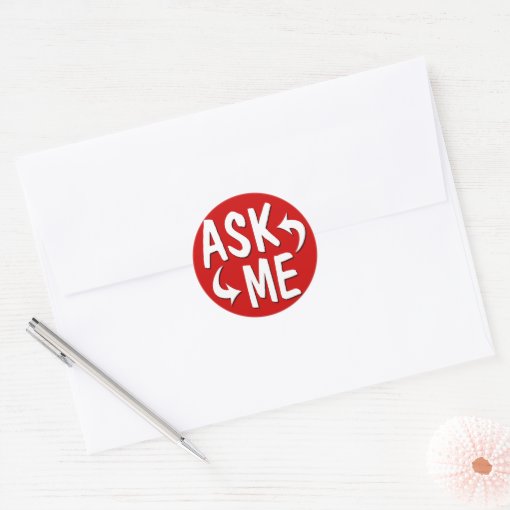 Ask Me Peel & Stick Stickers | Zazzle