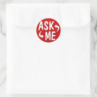 Ask Me Peel & Stick Stickers | Zazzle