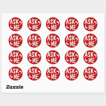 Ask Me Peel & Stick Stickers | Zazzle