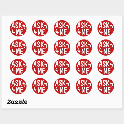 Ask Me Peel & Stick Stickers | Zazzle