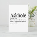 Askhole Definition Hilarious Gag Dictionary Adult Invitation | Zazzle