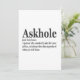 Askhole Definition Hilarious Gag Dictionary Adult Invitation | Zazzle
