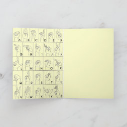 ASL American Sign Language A to Z Alphabet Card | Zazzle