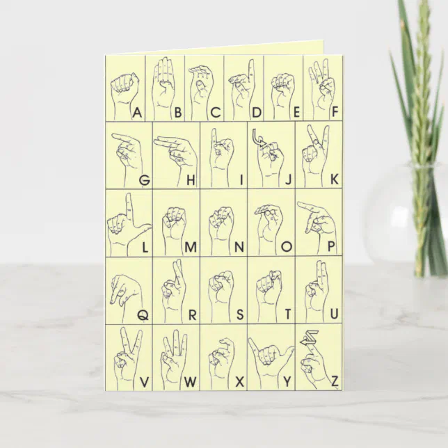 ASL American Sign Language A to Z Alphabet Card | Zazzle