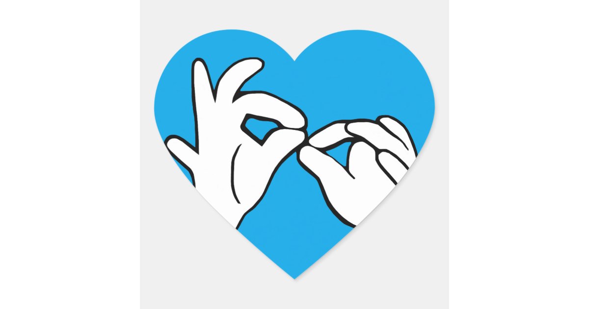 ASL American Sign Language INTERPRET Heart Sticker | Zazzle