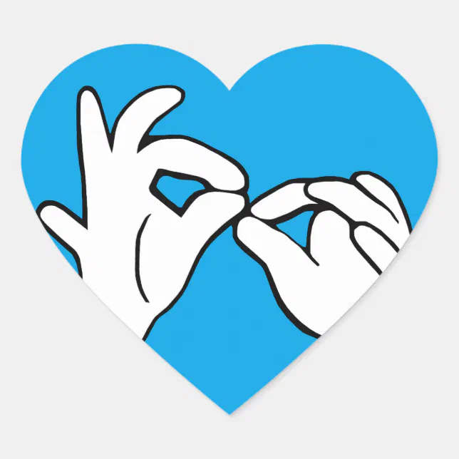 ASL American Sign Language INTERPRET Heart Sticker | Zazzle