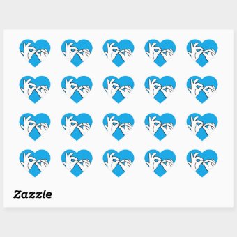 ASL American Sign Language INTERPRET Heart Sticker | Zazzle