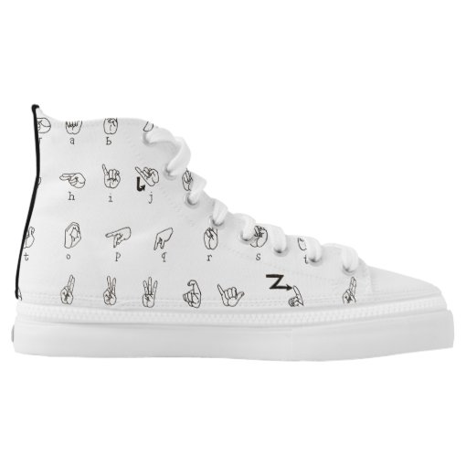 ASL Chart High Top Shoes | Zazzle