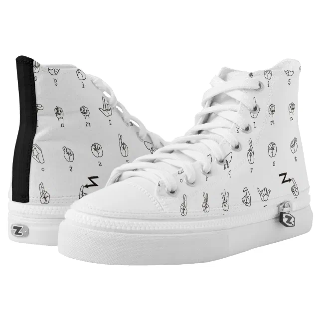 ASL Chart High Top Shoes | Zazzle