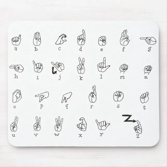 ASL Chart Mousepad | Zazzle