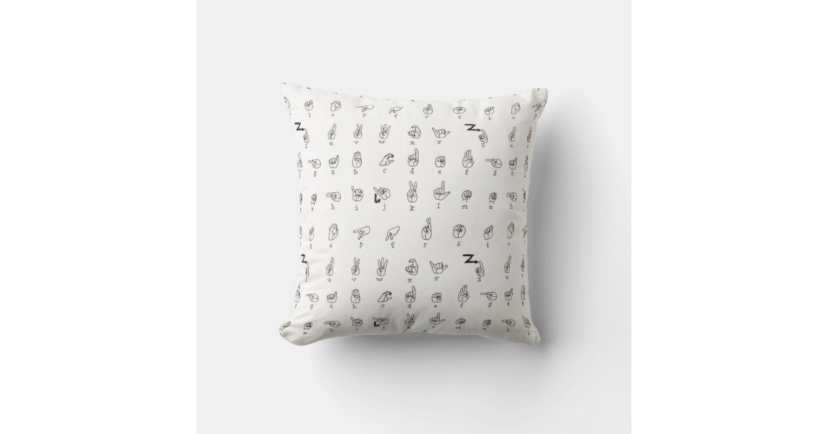 ASL Chart Pillow | Zazzle