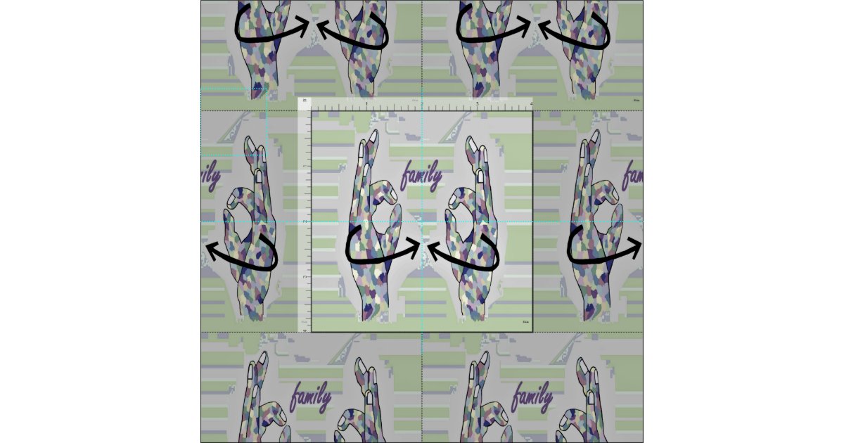 ASL Family Sewing Fabric | Zazzle