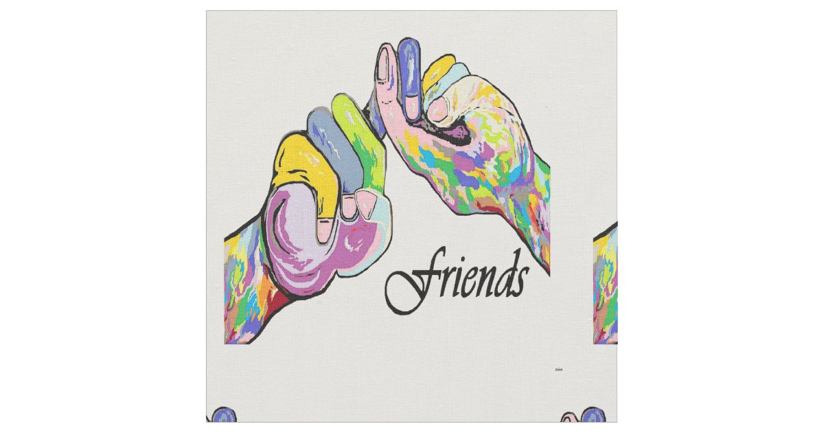 ASL Friend Sewing Fabric | Zazzle